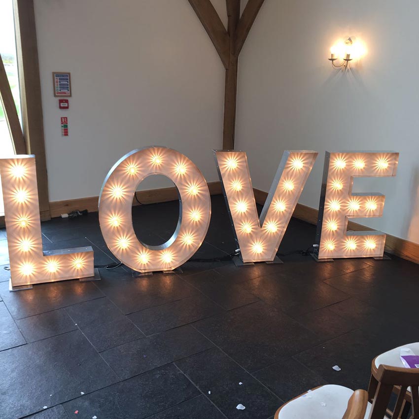 LED Light Up LOVE Letters - Dancefloor DJs & Events